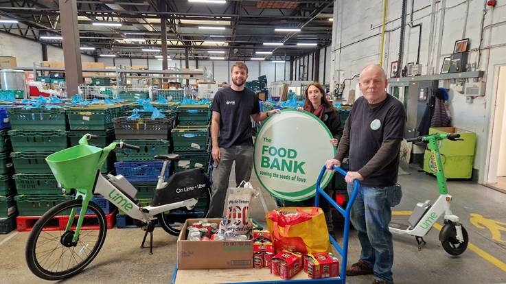 Lime launches charity partnership with MK Food Bank | micromobilitybiz